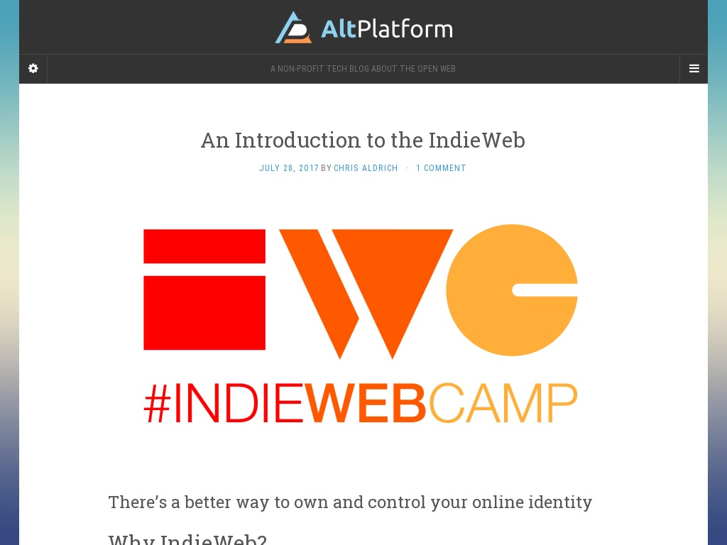 An Introduction to the IndieWeb – AltPlatform • Aaron Parecki