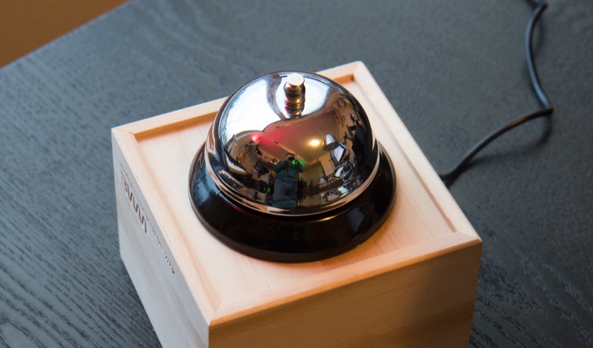 I just built a desk bell that alerts me whenever anyone ... • Aaron Parecki